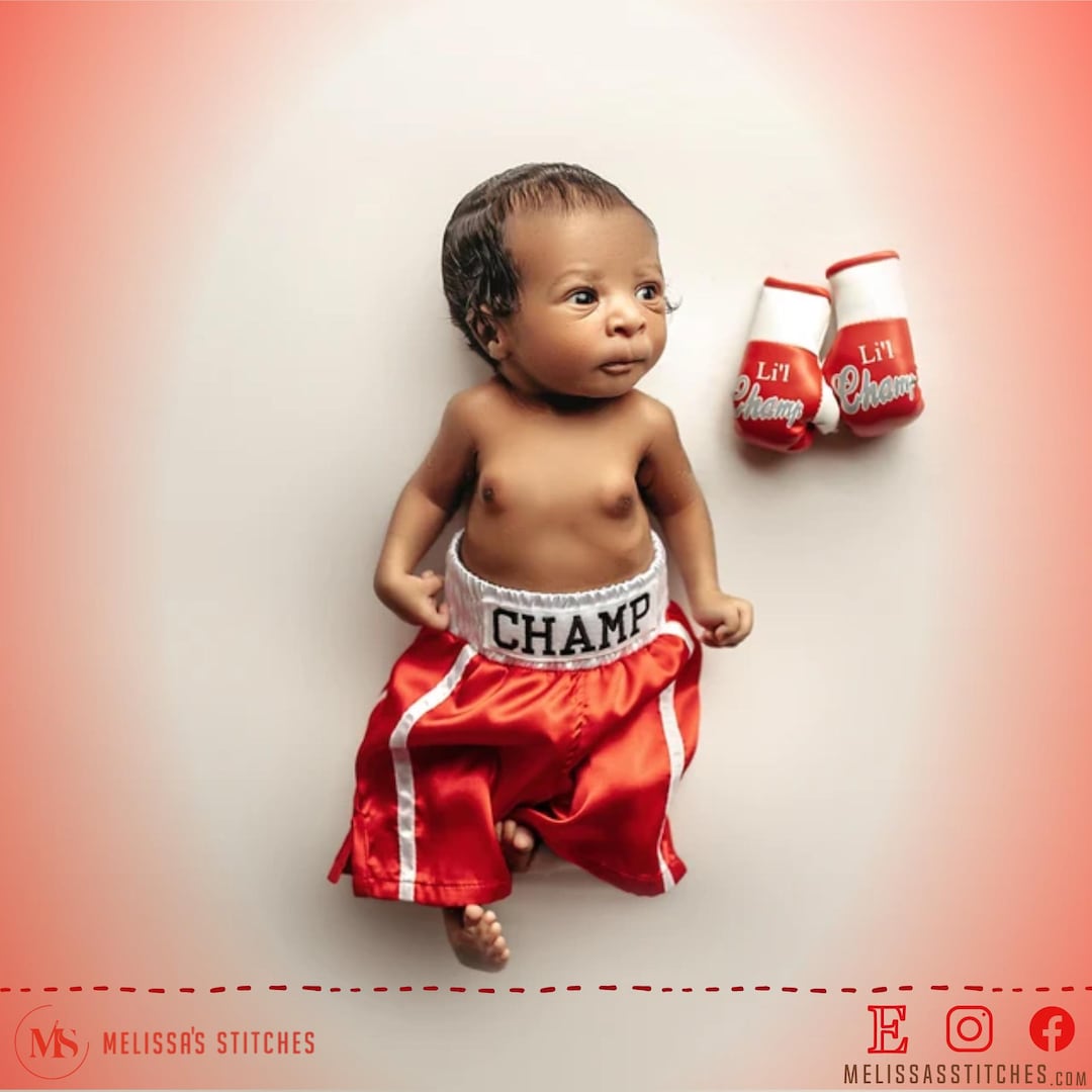 Ready to Ship: 'champ' Personalized Newborn Boxing Set With Mini Gloves ...