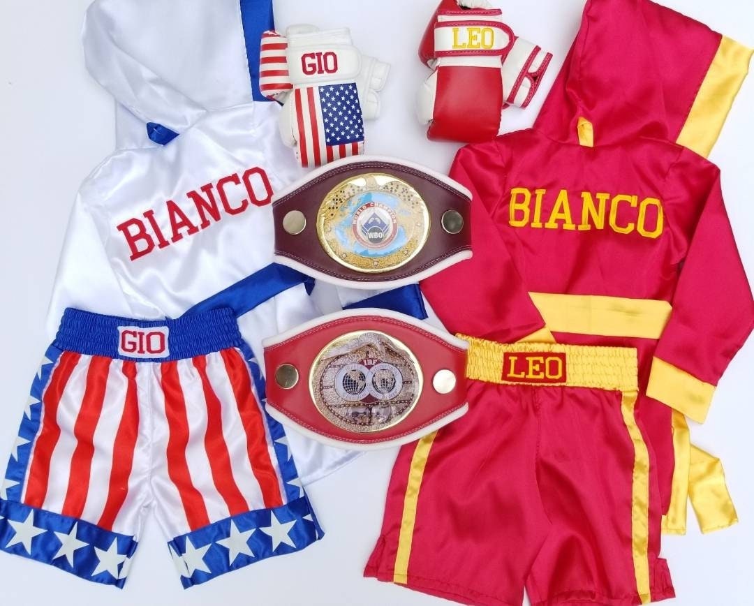 Baby Boxing Set With Personalized Robe, Shorts, Wearable Gloves ...