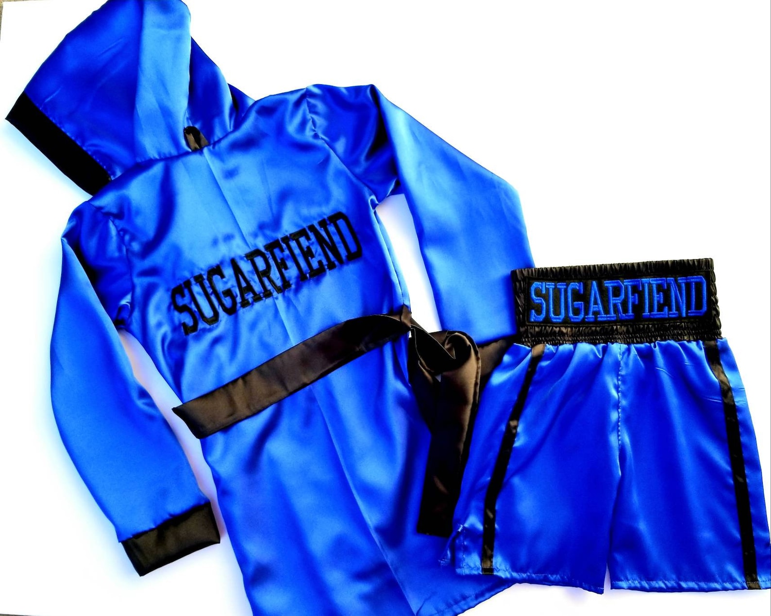 Youth Boxing Fighter's Complete Attire: Robe, Shorts, and Gloves Set - Etsy