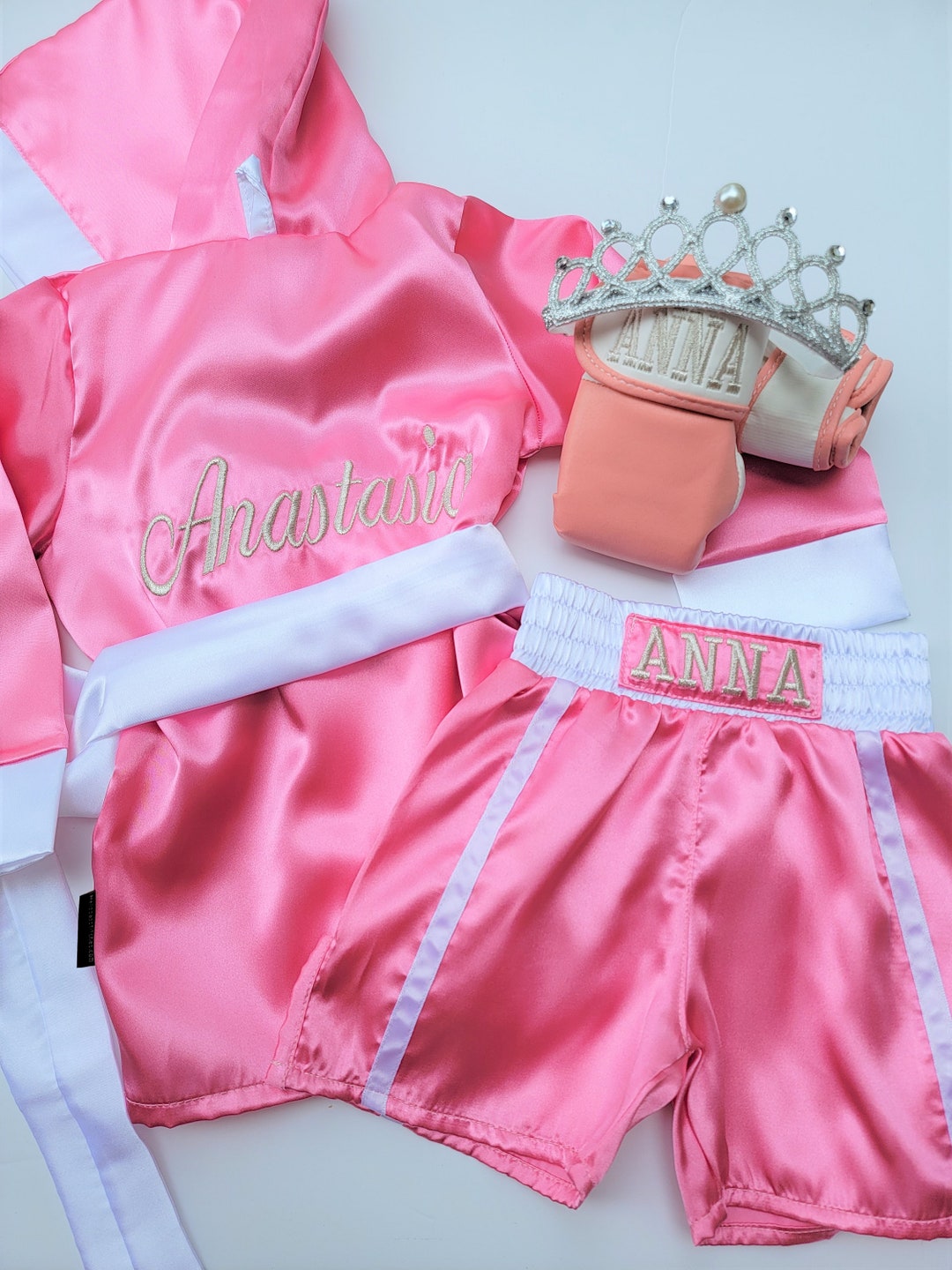Personalized Baby Boxing Set: Robe, Shorts, and Wearable Gloves - Etsy