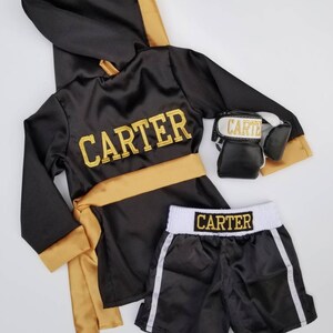 Knockout Combo: Personalized Baby Boxing Robe, Shorts, and Gloves Set ...