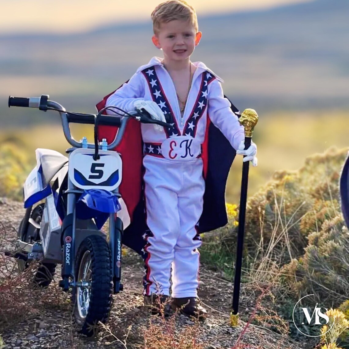 Kids Evel Knievel Costume | Daredevil Jumpsuit & Cape | Toddler ...