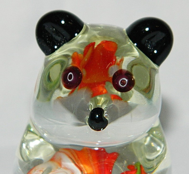 Art Glass Panda Bear Figurine Mid Century Murano Figure Vintage ...