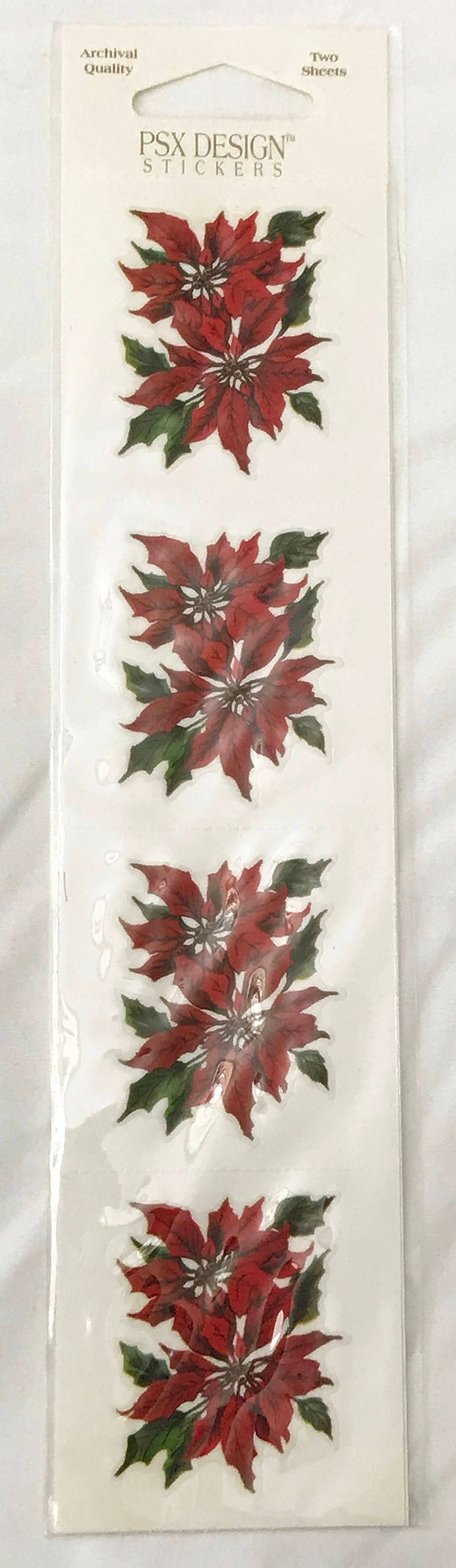 PSX Design Stickers Red Poinsettia Winter Christmas Flower SH2203 Rare ...