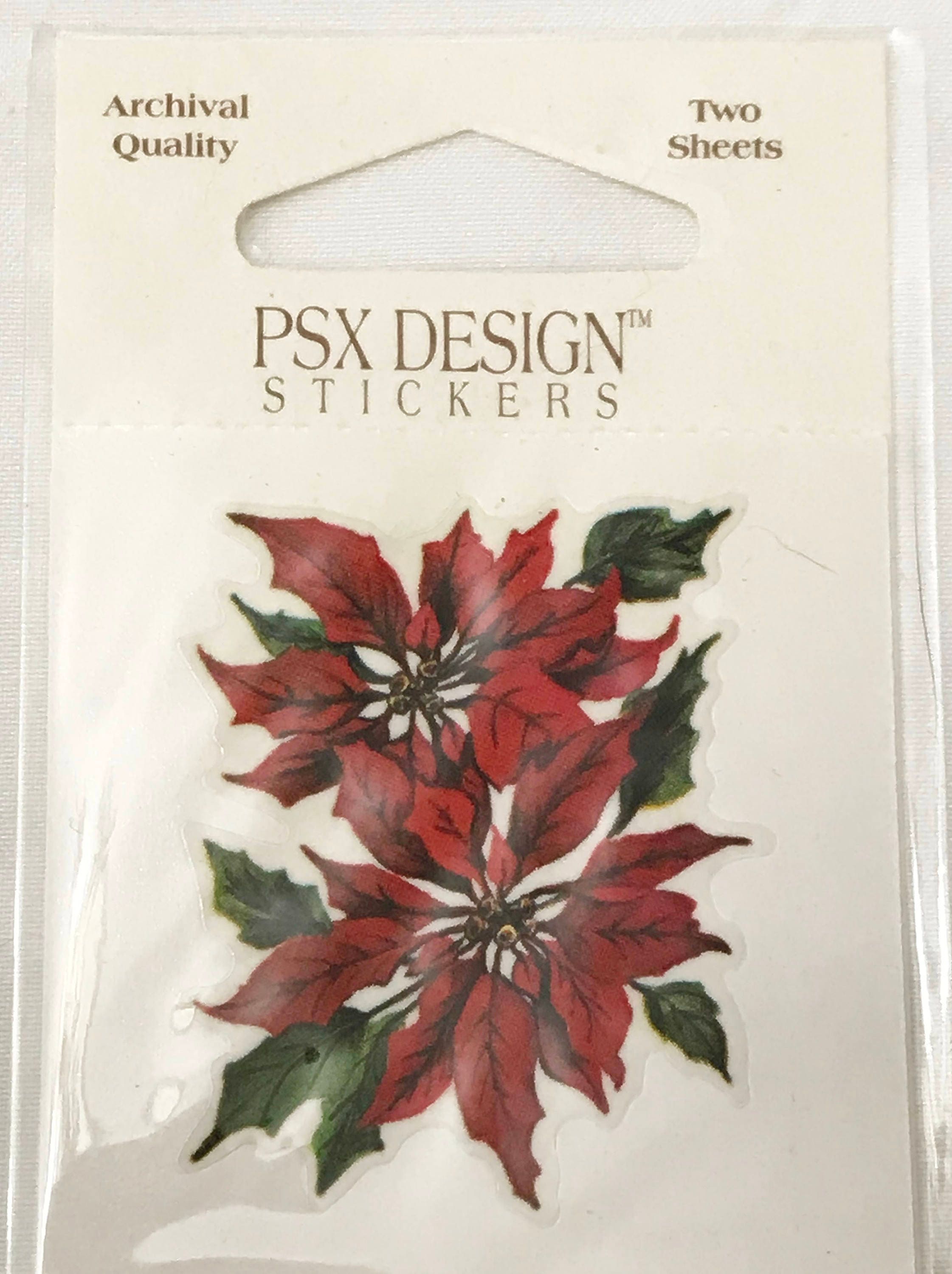 PSX Design Stickers Red Poinsettia Winter Christmas Flower | Etsy