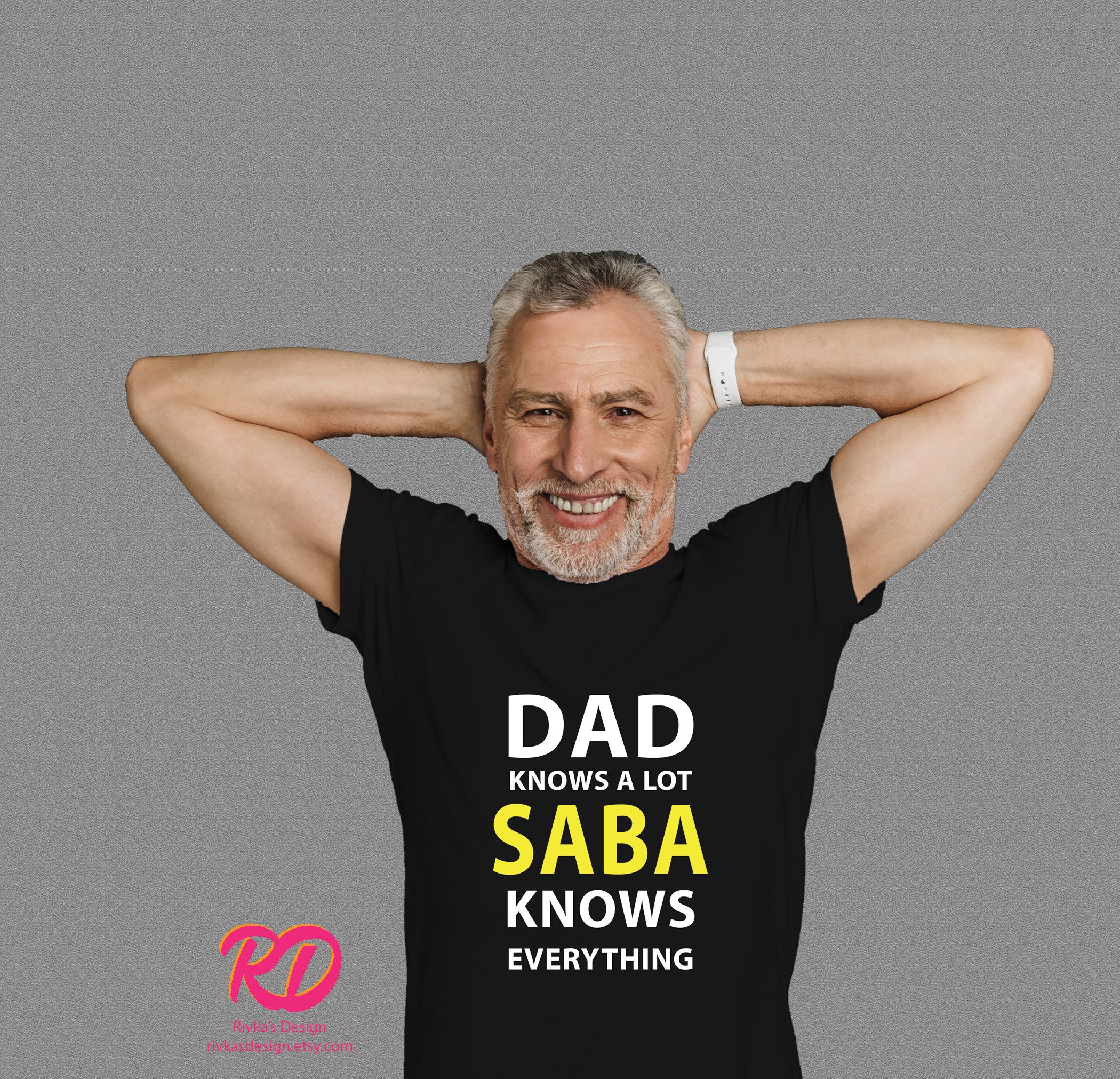 Saba Knows Everything Jewish Grandfather T-shirt - Etsy