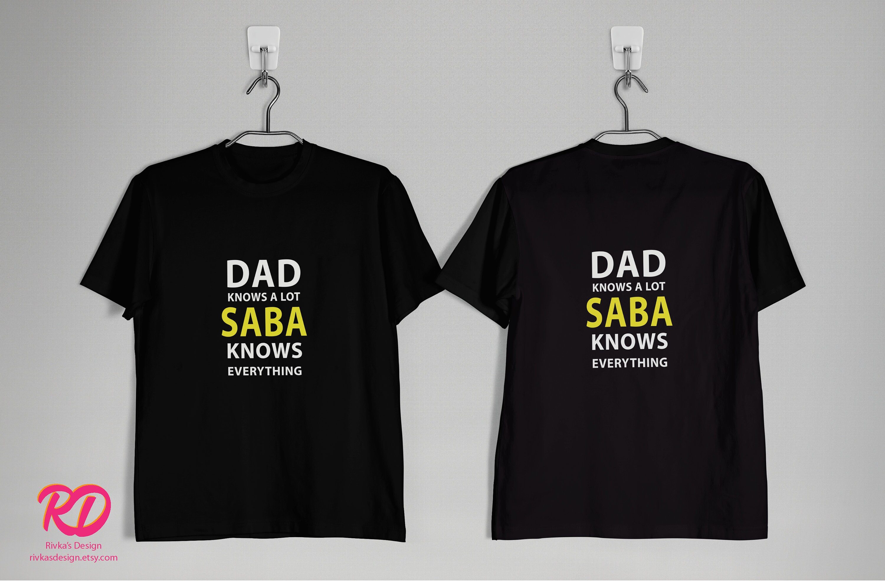 Saba Knows Everything Jewish Grandfather T-shirt - Etsy
