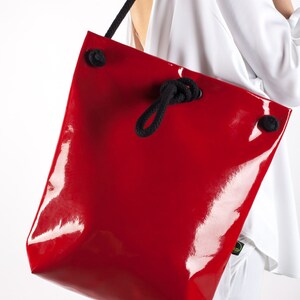 Red Convertible Backpack, Roomy Stylish Vegan Bag, Work Travel Backpack ...