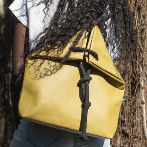 MUSTARD Yellow Backpack for Women, Stylish Summer Rucksack, Mustard ...