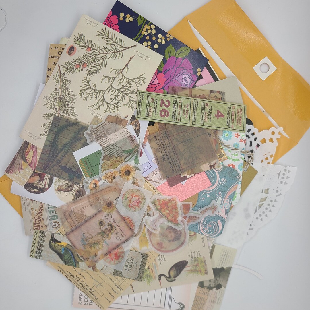 Random Mix Junk Journal Mystery Pack Ephemera and Paper Kit - Etsy
