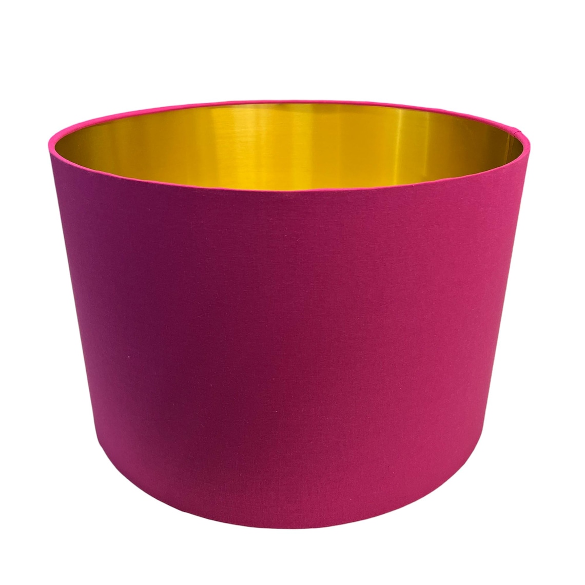 Cerise Lampshade With Brushed Gold Lining and 100% Cotton Fabric ...