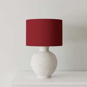 Velvet Lampshade - Claret With White Lining, Handmade Lampshades, Table ...