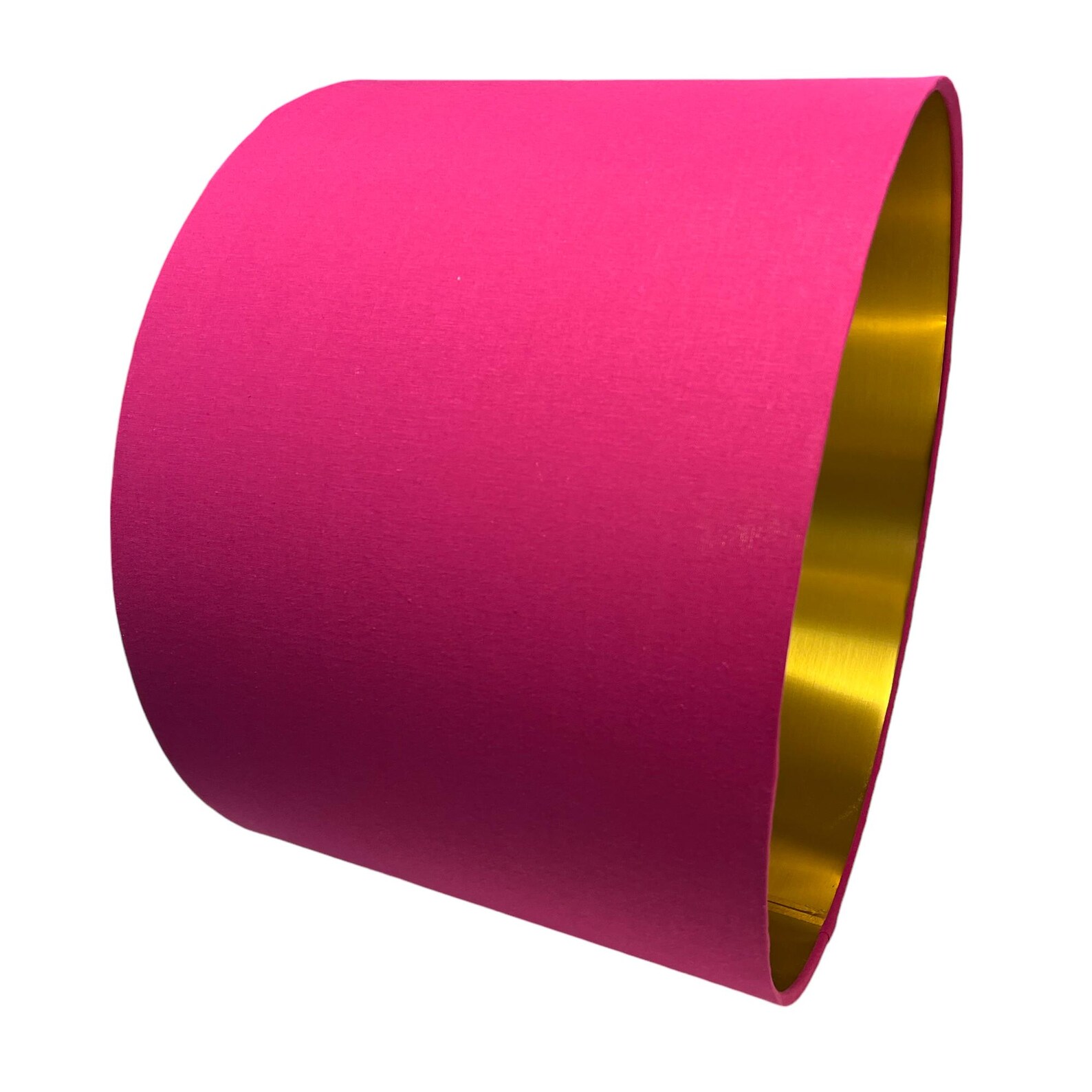 Cerise Lampshade With Brushed Gold Lining and 100% Cotton Fabric ...
