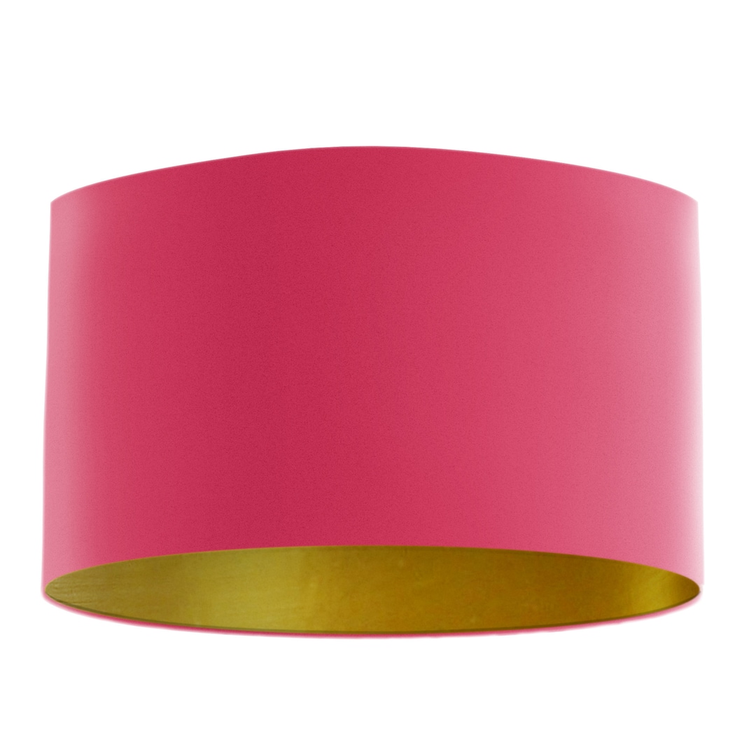 Hot Pink Velvet Lampshade With Brushed Gold Lining, Handmade Lampshades ...