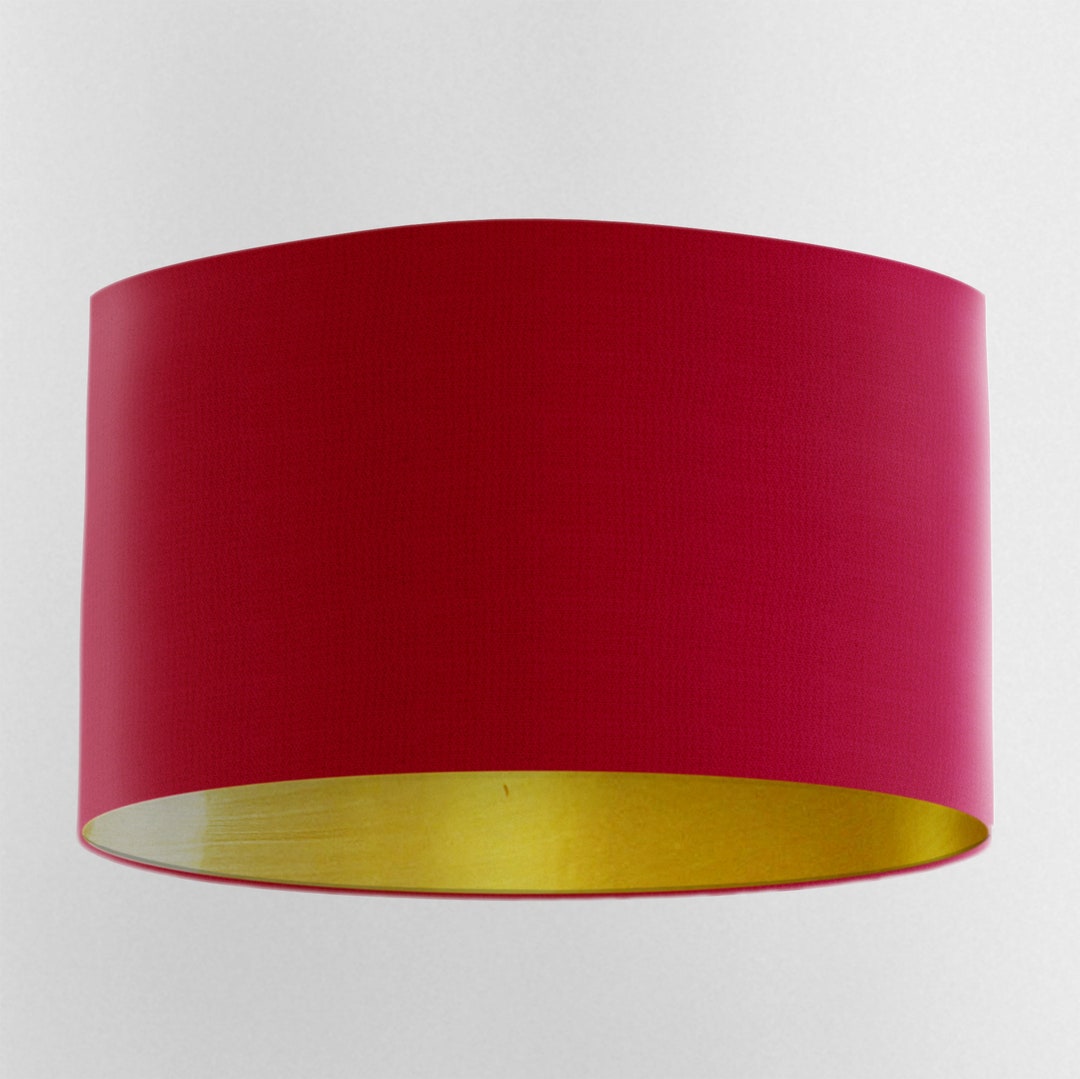 Cerise Velvet Lampshade With Brushed Gold Lining, Handmade Lampshades ...