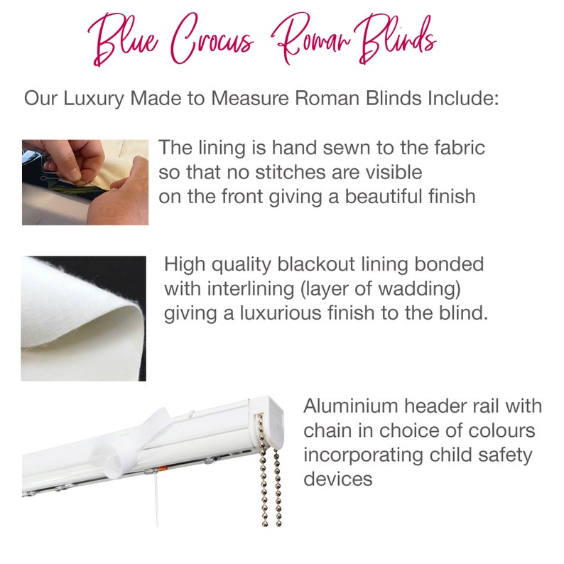 Roman Blind Made to Measure With a Hand Stitched Finish, Voyage Maison ...