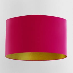 Cerise Lampshade With Brushed Gold Lining and 100% Cotton Fabric ...