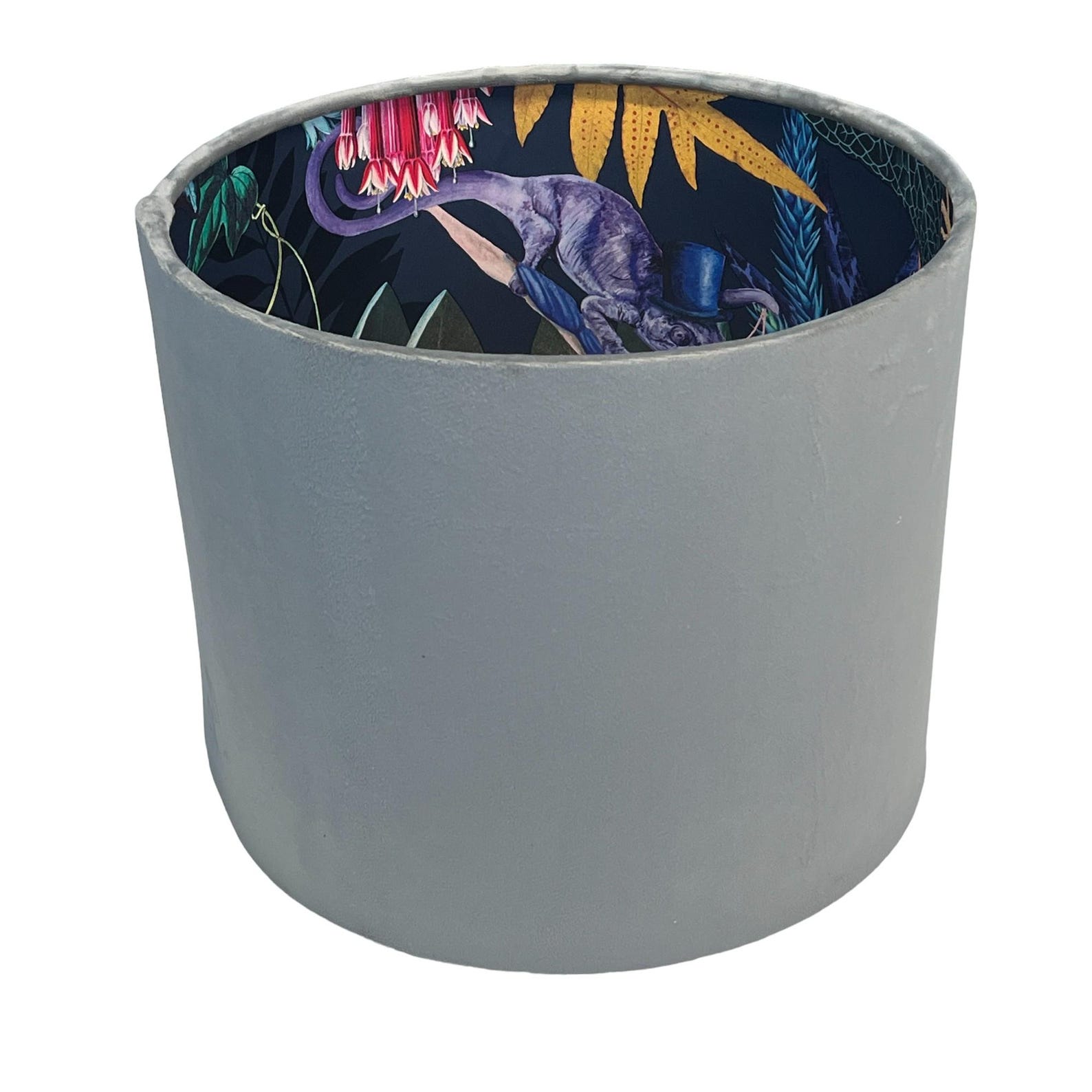 Wonderland Velvet Lampshade With Tropical Design Lining, Handmade ...