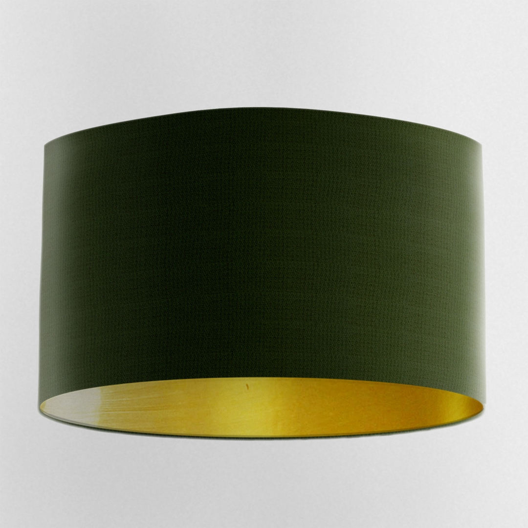 Forest Green Velvet Lampshade With Brushed Gold Lining, Handmade ...