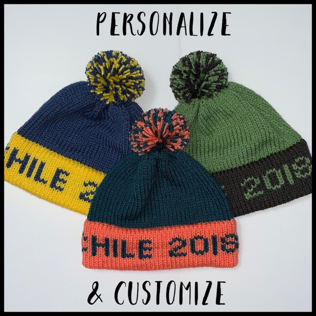 Personalize Knit Beanie Made to Order Medium Text and - Etsy