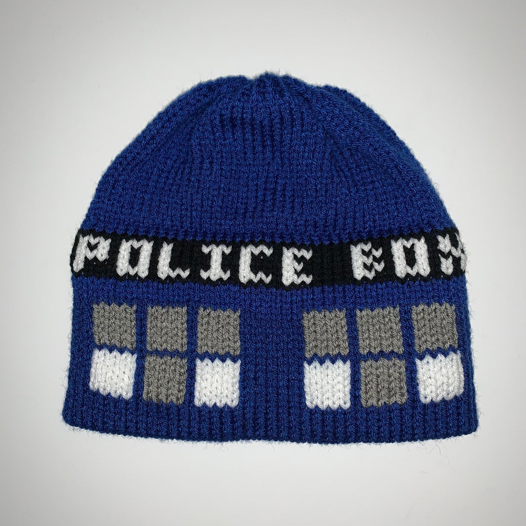 Doctor Who Tardis Inspired Beanie With Pom Made to Order - Etsy