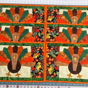 Thanksgiving Turkey Appliquéd Dresden Plate Feathers Set of 6 Placemats ...