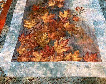 Quilt Pattern for Panel Quilt Easy for Beginners Showing Fall Leaves ...