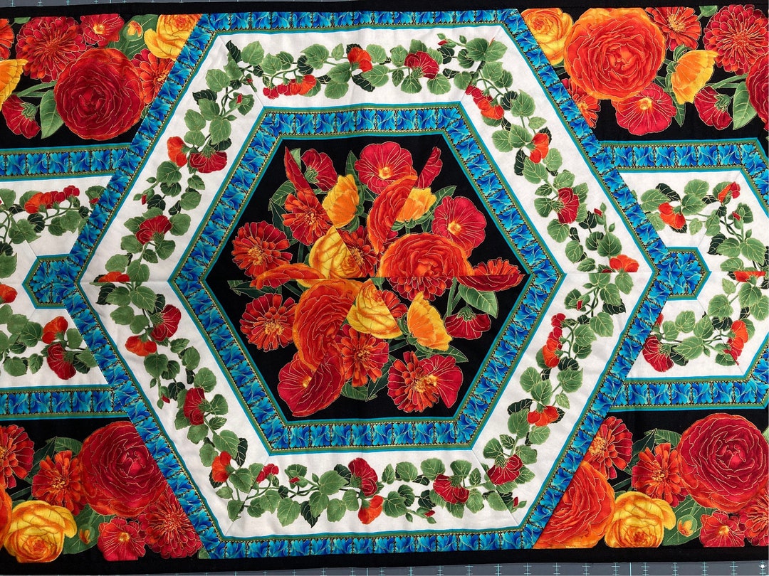 Roses Border Print Table Runner - Etsy