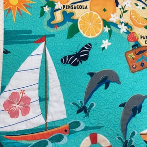 Tropical State of Florida Panel 64" X 64" Quilt - Etsy