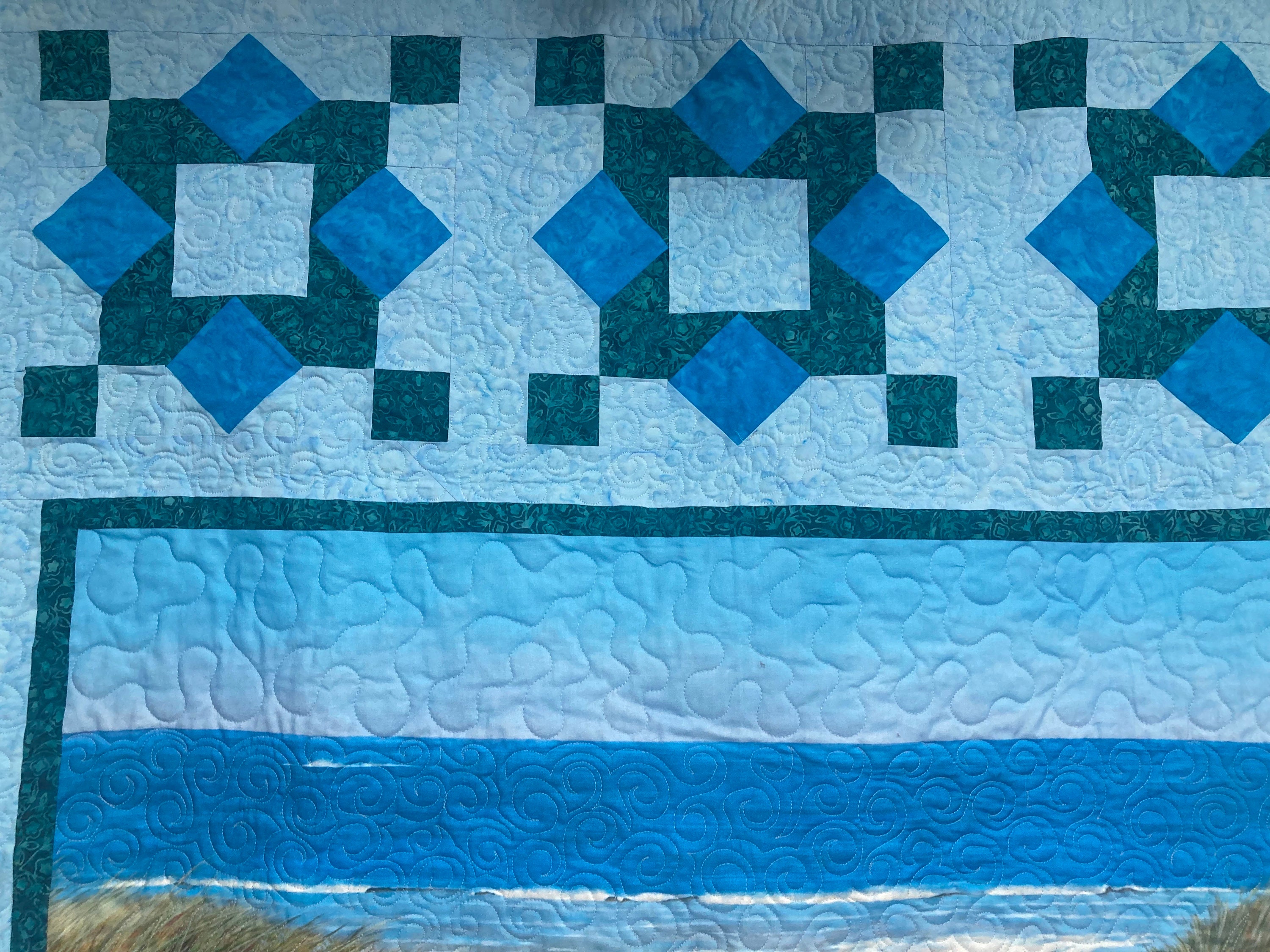 Beach Scene With Bicycle in the Sand Handmade Quilt 50" W X 72" L - Etsy