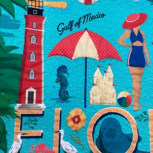 Tropical State of Florida Panel 64" X 64" Quilt - Etsy