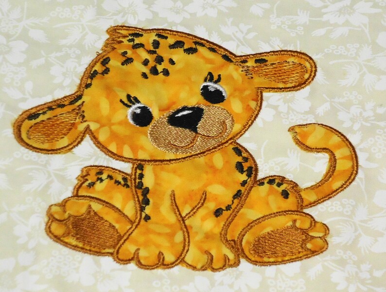 Baby Tiger Appliqué Embroidery Design for 4"x4", 5"x7", and 6"x10" Hoop ...