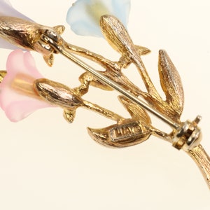 Cala Lily Brooch Lucite Flower Pin Signed LIA Pastel Purple Pink Blue ...