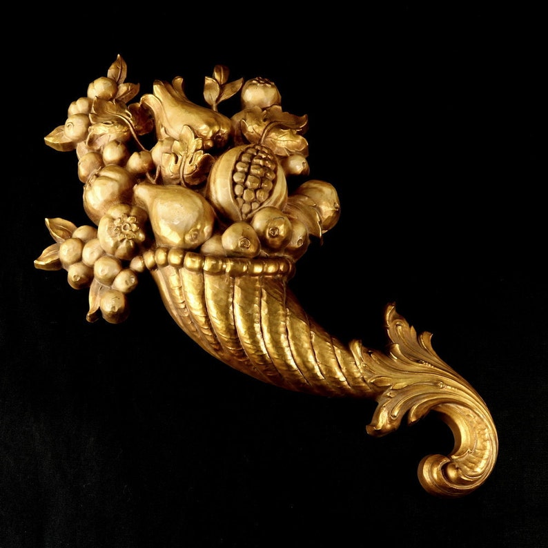 Horn of Plenty Wall Hanging Gold Plastic Cornucopia Hollywood - Etsy