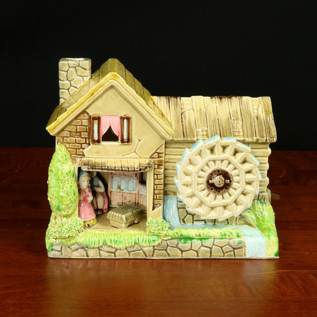 Chalet Musical Motion Ceramic Old Watermill Cottage Swiss Chalet Music ...