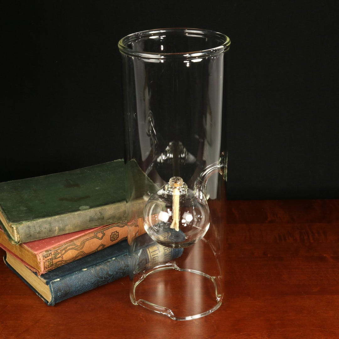 Wolfard Oil Lamp 12-inch or 6-inch Clear Handblown Borosilicate Glass ...