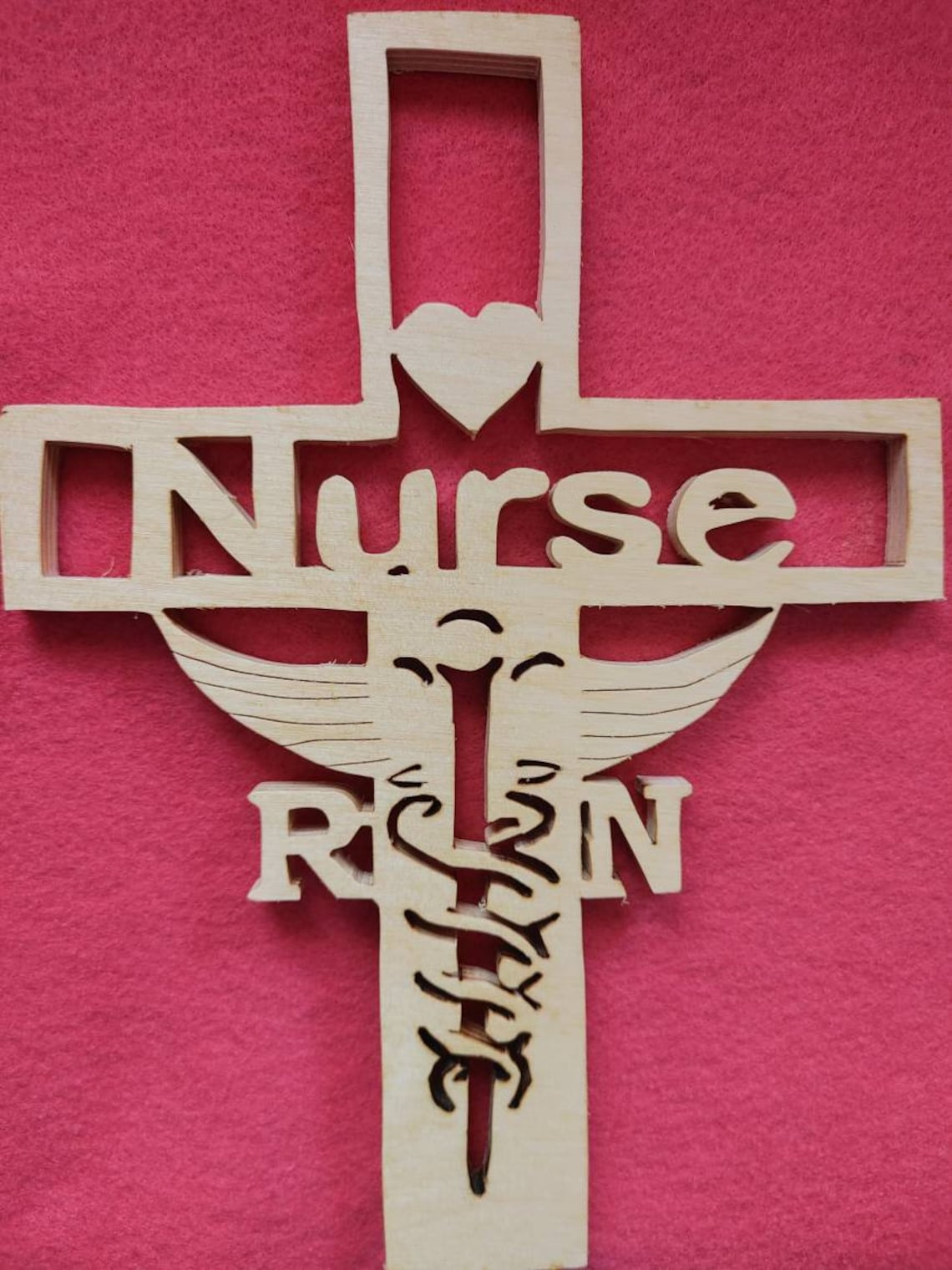 Hand Made Wooden Scroll Sawed Nurse Cross RN 139 . - Etsy