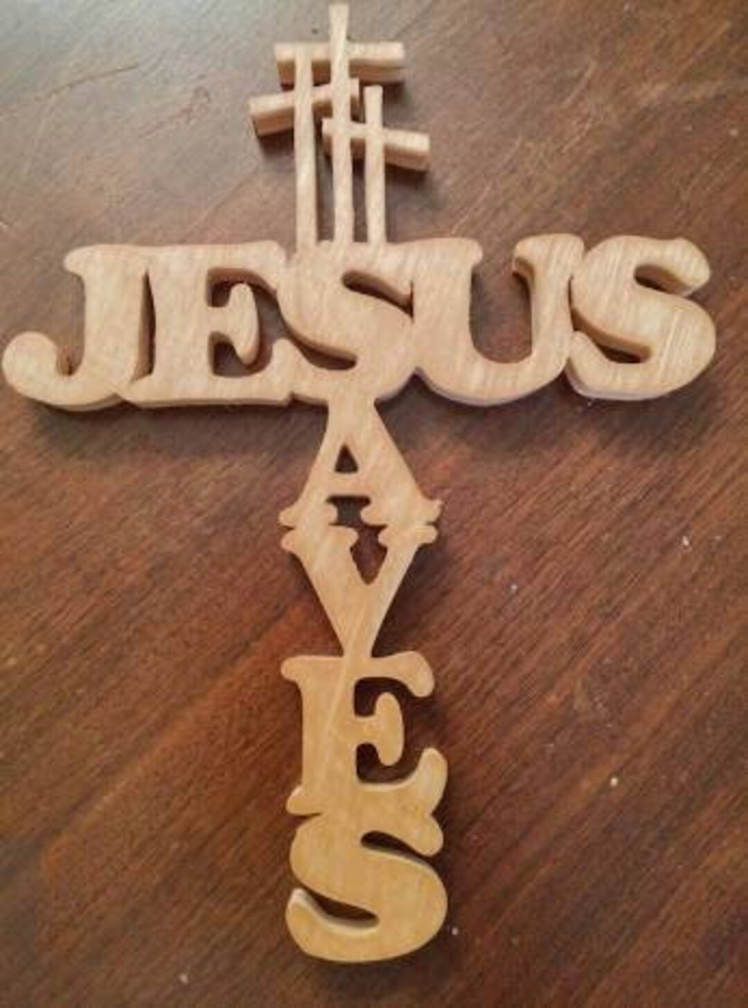 Hand Made Wooden Scroll Sawed Jesus Saves Cross 163 - Etsy