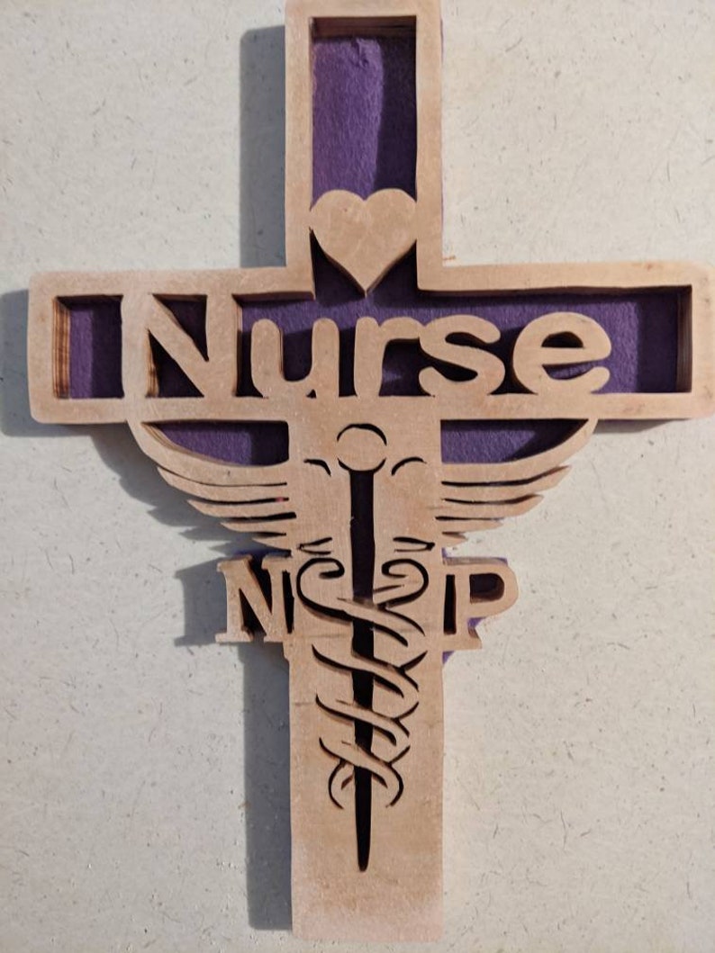 Hand Made Wooden Scroll Sawed Nurse Cross RN 139 . | Etsy