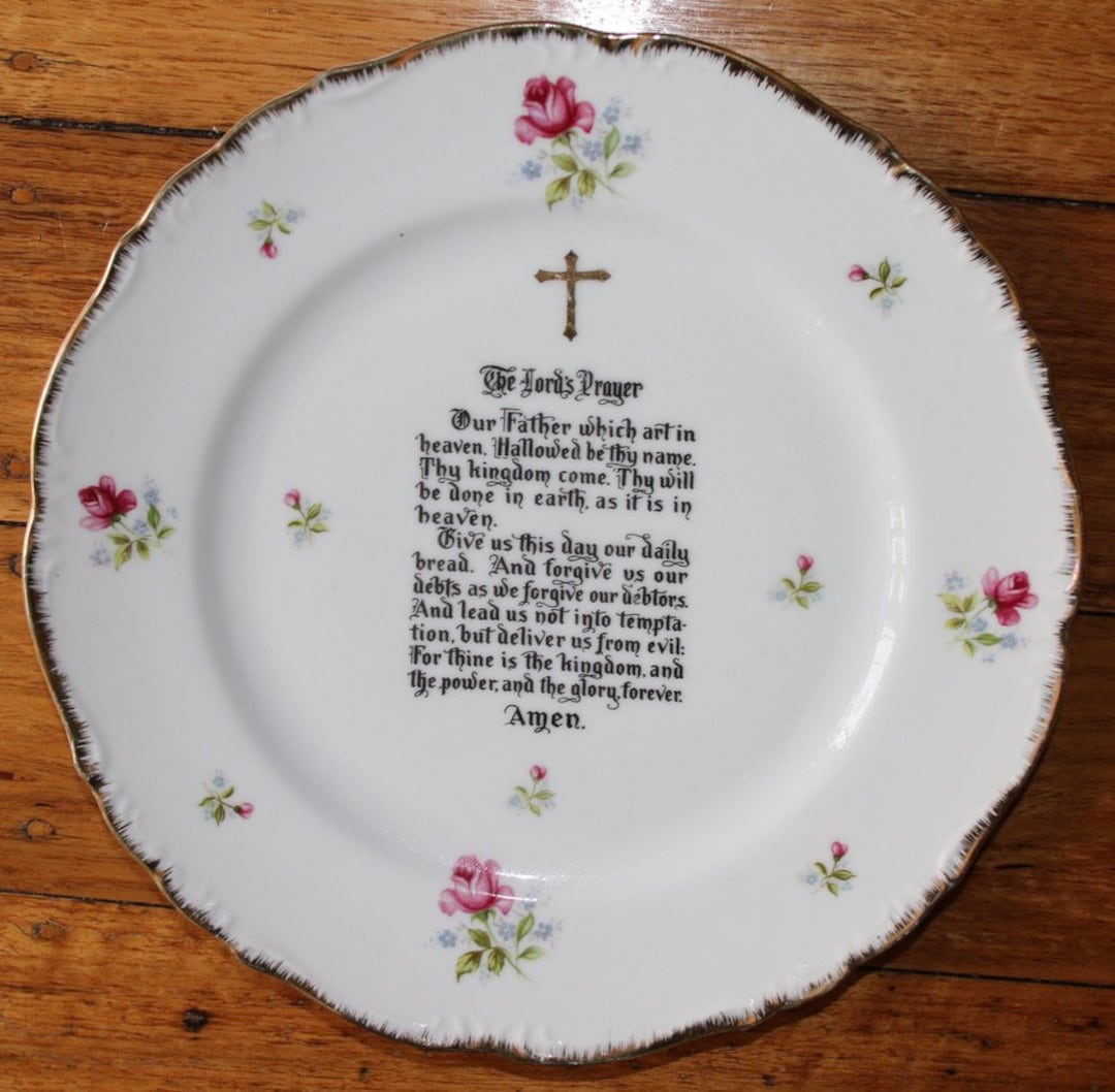 God Prayer Wall Religious Wall Plate Lord's Prayer - Etsy