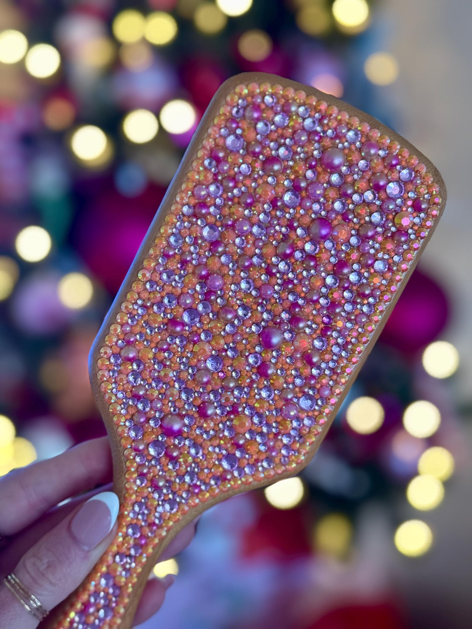 Custom Hand-bedazzled Bamboo Hair Brush – Customizable Rhinestone ...