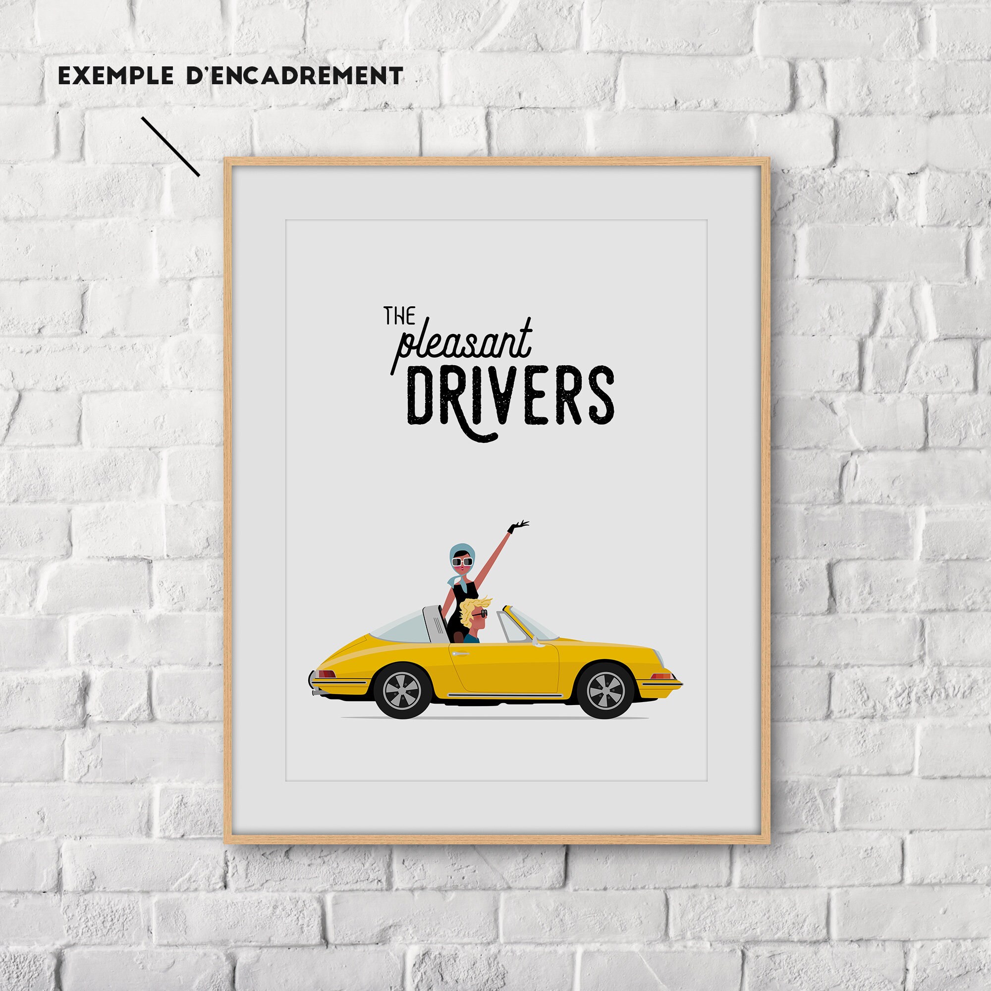 Porsche Targa 911 Car Poster, Yellow Color, Vintage Convertible ...