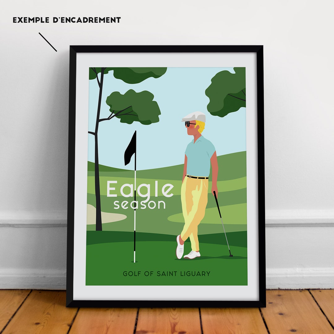 Golf Poster, Vintage Sport, Golfer on the Green Ready for the Club ...