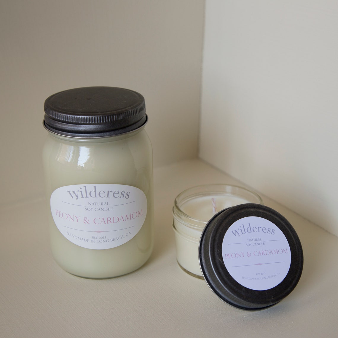 Peony & Cardamom 90 Hour Natural Soy Candle | Etsy