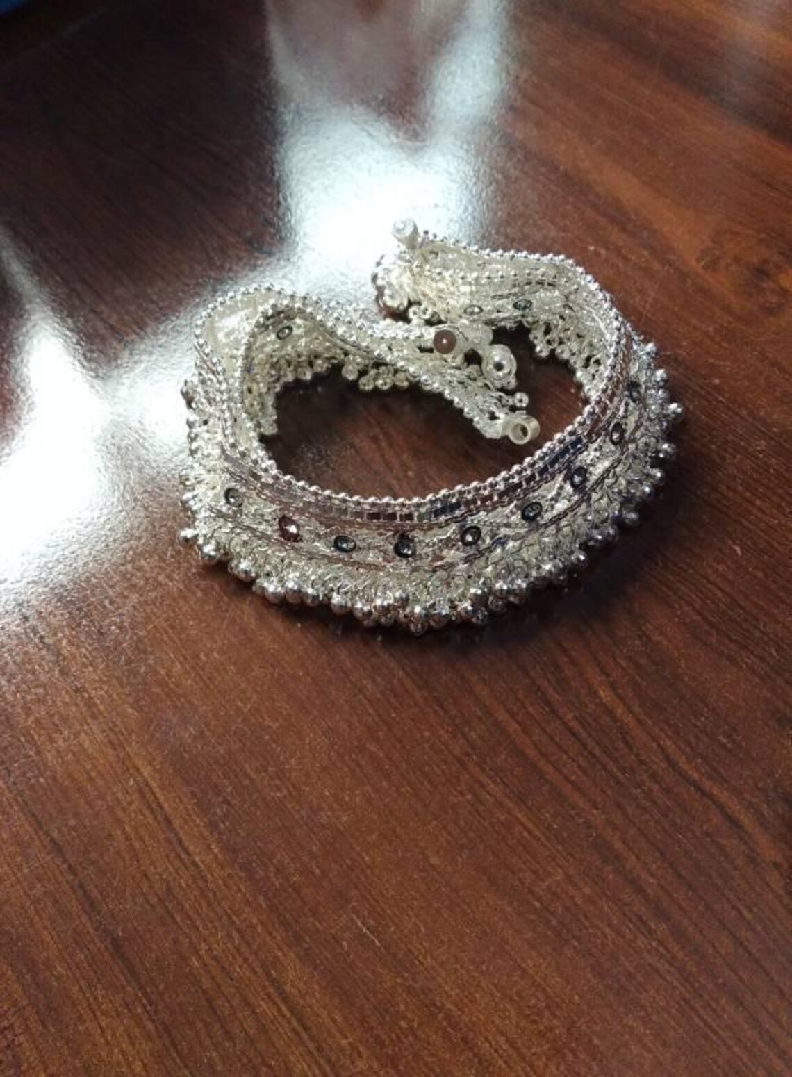 Silver Plated Indian Anklet: CZ AD Stone Bollywood Payal - Etsy