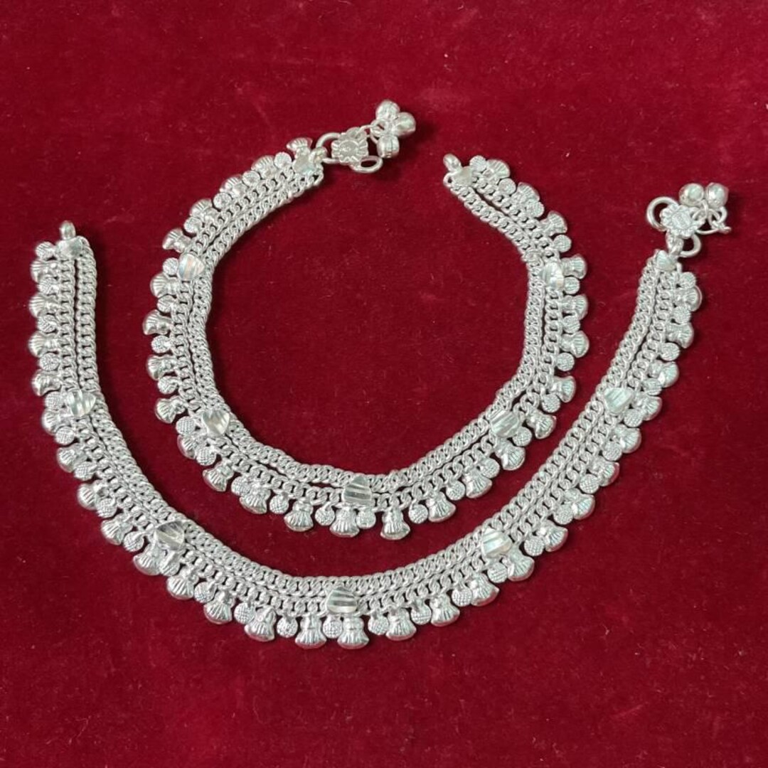 Anklet Indian Silver Plated Ankle Chain Foot Bracelet Payal Women's ...