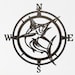 Metal Marlin Compass Wall Art: Nautical Beach House Decor - Etsy