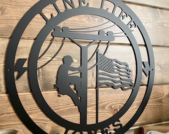 Lineman Last Name Metal Sign- Lineman Gift- Lineman Sign- Personalized ...