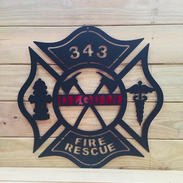 Firefighter Door Sign - Etsy