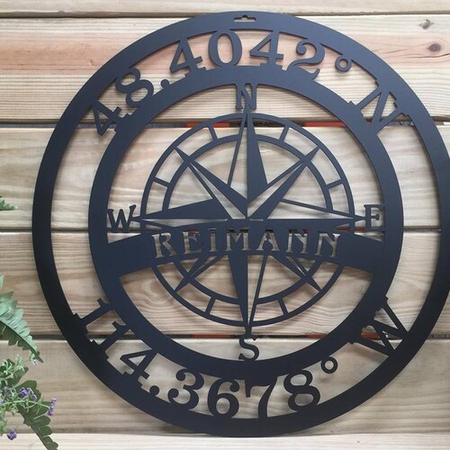 Personalized Compass Rose Sign Nautical Wall Art - Etsy